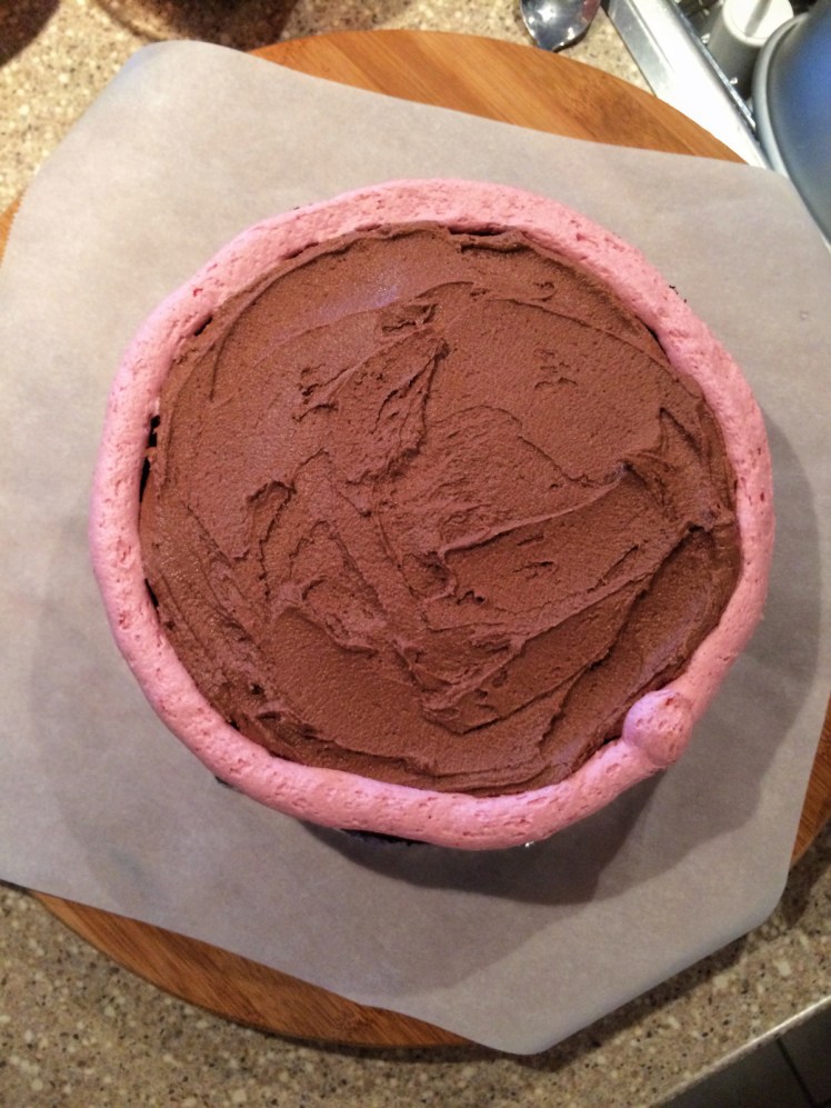 Chocolate Cake with Raspberry Buttercream Frosting
