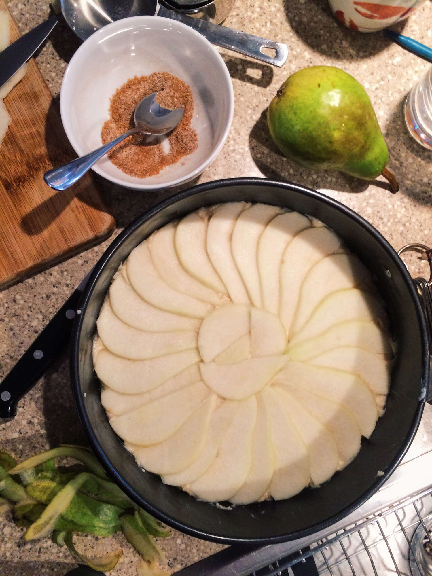 Vanilla Pear Tea Cake with a Hint of Bourbon